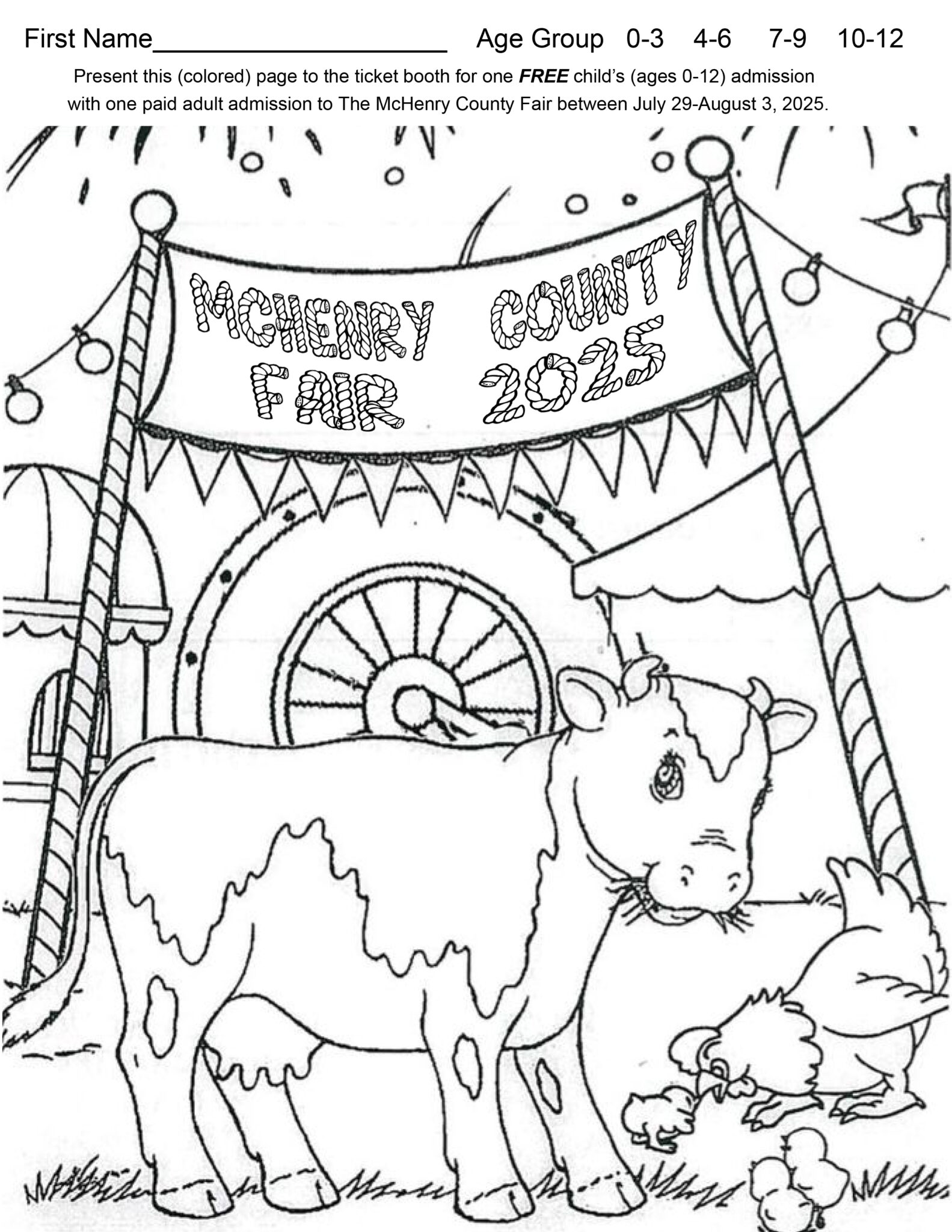 Free Child Entry Coloring Book Page – McHenry County Fair 2025